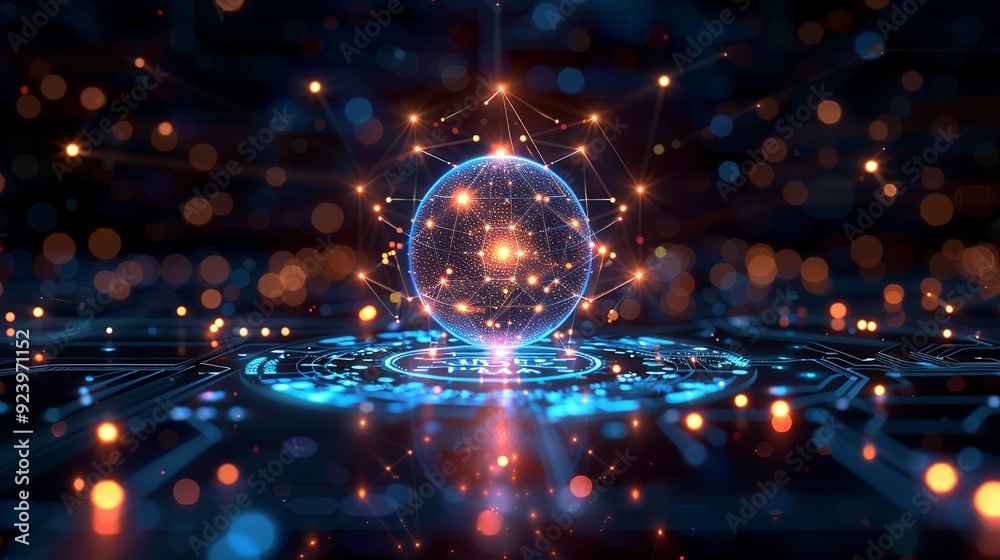 Quantum entanglement and computing theory design showcasing the ...