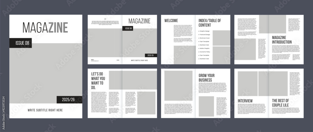 modern magazine template layout premium vector. Stock Vector | Adobe Stock