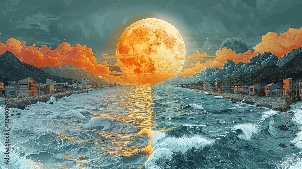 Visualize the impact of global warming on sea levels and coastal areas ...