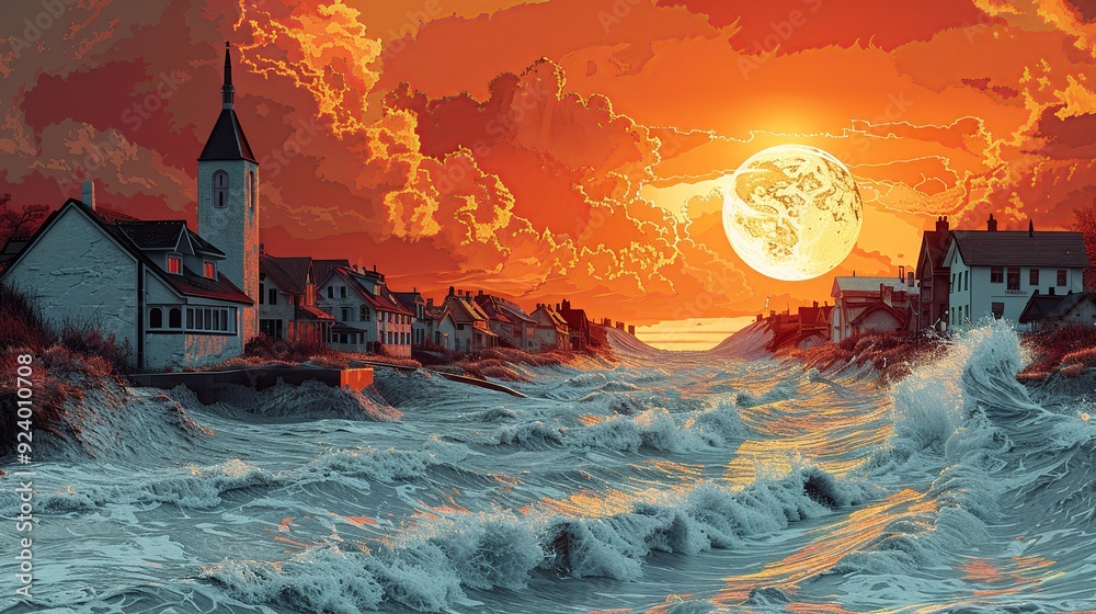 Visualize the impact of global warming on sea levels and coastal areas ...