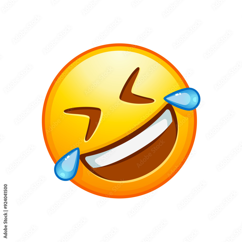 Laughing with Tears Emoji Stock Vector | Adobe Stock