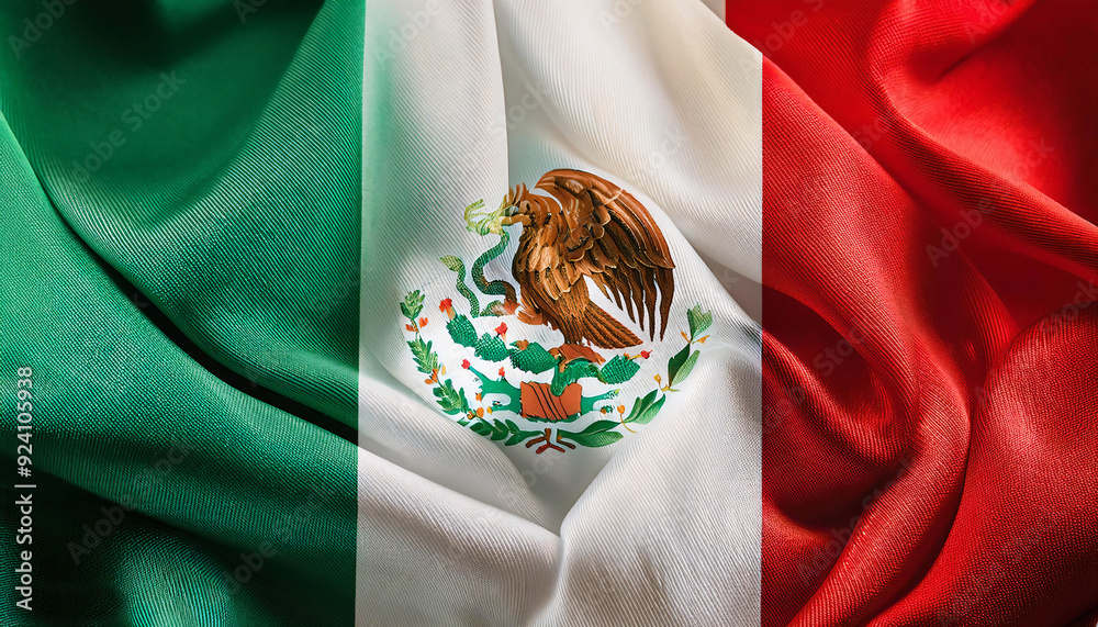 Bandera de México con pliegues y movimiento. Stock Photo | Adobe Stock