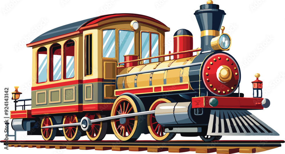 A vintage train vector illustration Stock Vector | Adobe Stock