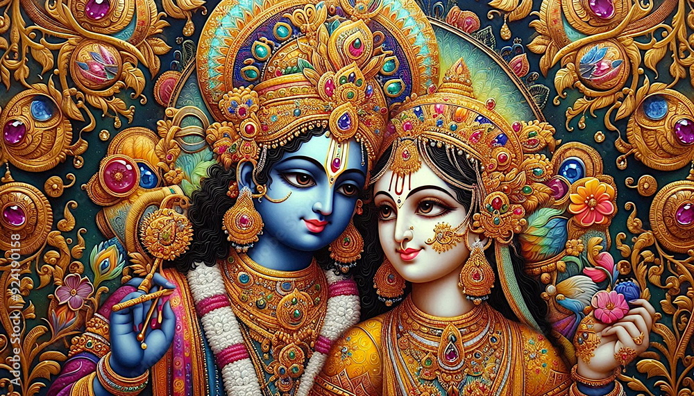 indian Hindu God Sri Krishna and wife Radha also known in india as ...