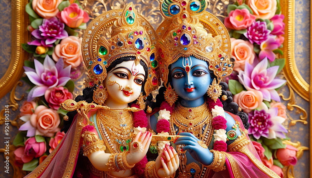indian Hindu God Sri Krishna and wife Radha also known in india as ...
