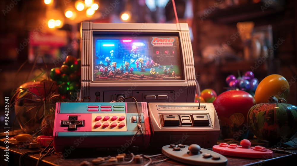 Vintage Arcade Setup with Old-School Gaming Console and Classic ...