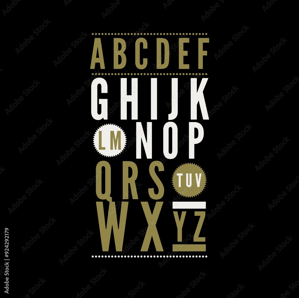 Alphabet design with a black background. Alphabet calligraphy with ...