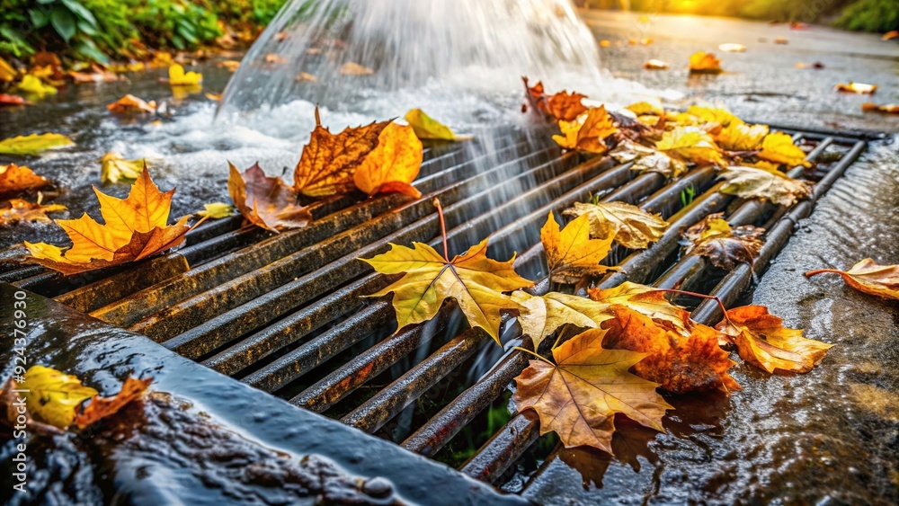 Clogged storm drain overflow causes floodwaters to rise, as rain-soaked ...