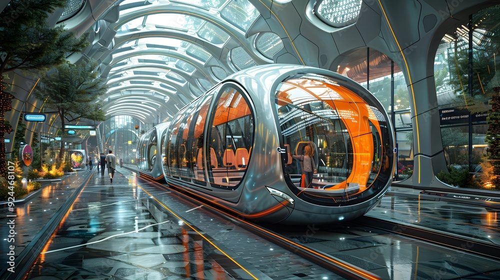 EV in a Futuristic Mall: An electric vehicle inside a futuristic mall ...