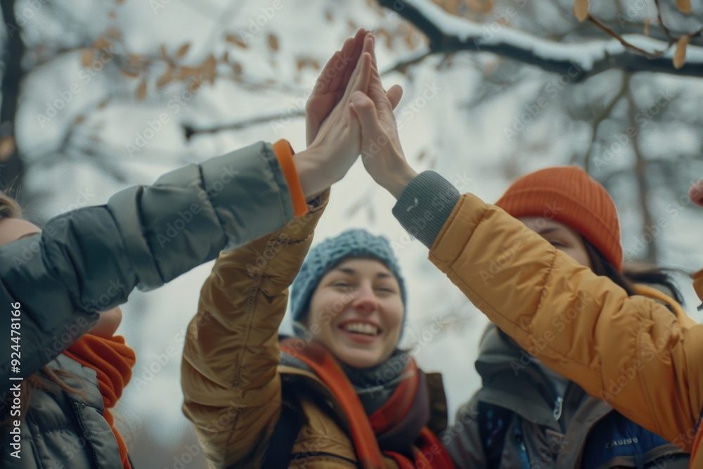 Group of friends celebrating and showing appreciation for each other ...