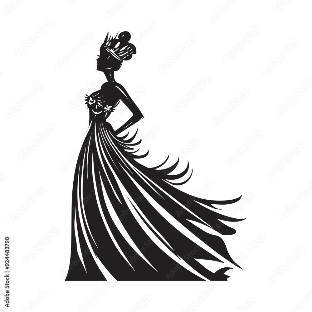 Silhouette Beauty Queen Pageant Stock Vectors and Logo design isolated ...