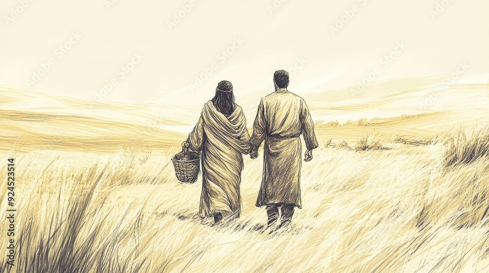 Faith-Inspired Biblical Illustration: Boaz Marries Ruth, Ruth and Boaz ...
