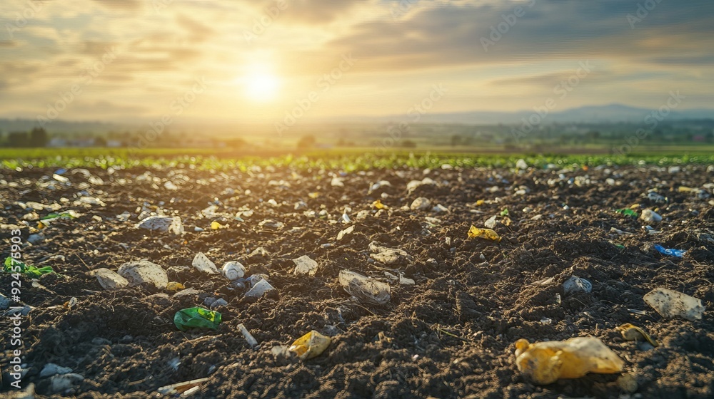 Microplastic pollution in soil, with microplastics contaminating the ...