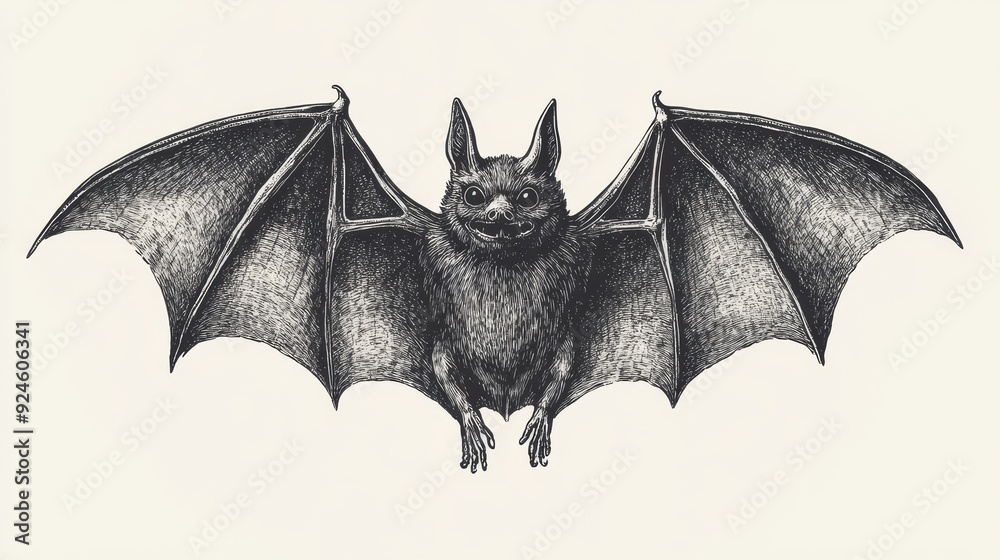 Halloween-themed vampire bat with outstretched wings, mask design ...