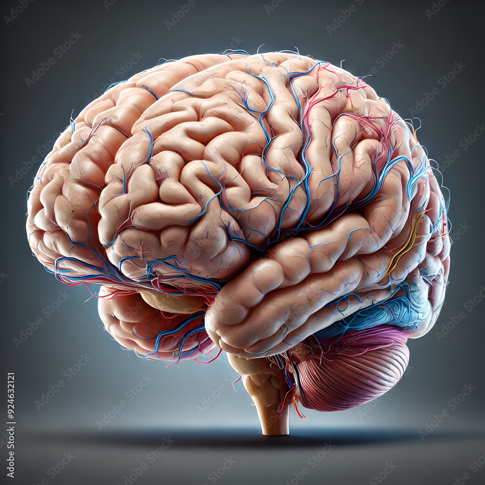3d Human Brain Anatomy Illustration For A Neuroscience Textbook