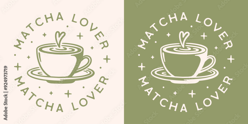 Matcha lover aesthetic quotes round badge button sticker logo fit girl ...