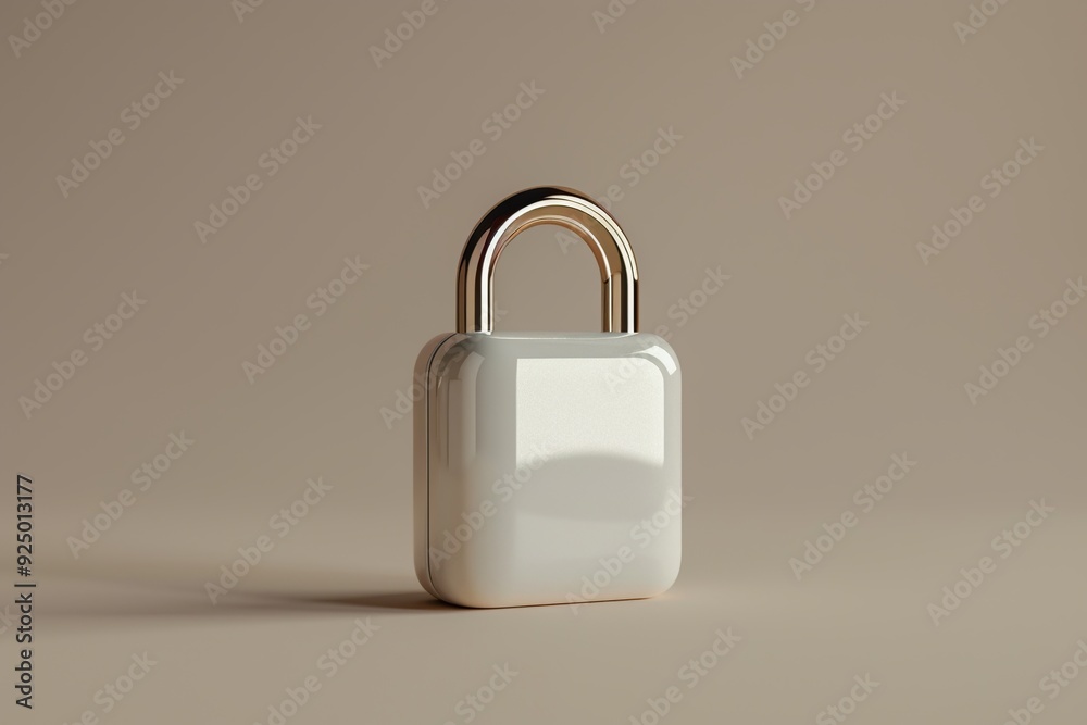 A clean and minimalist 3D render of a password icon, featuring a ...