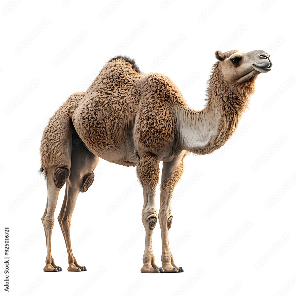 Photography of a Bactrian Camel Isolated on Plain White Background ...
