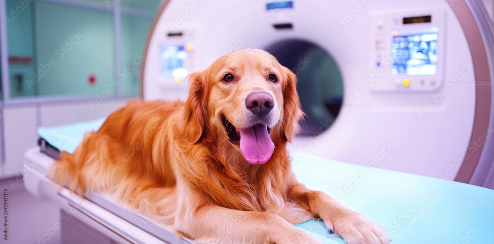 A vet prepares a dog for a lumbar spine MRI scan. Concepts Animal ...