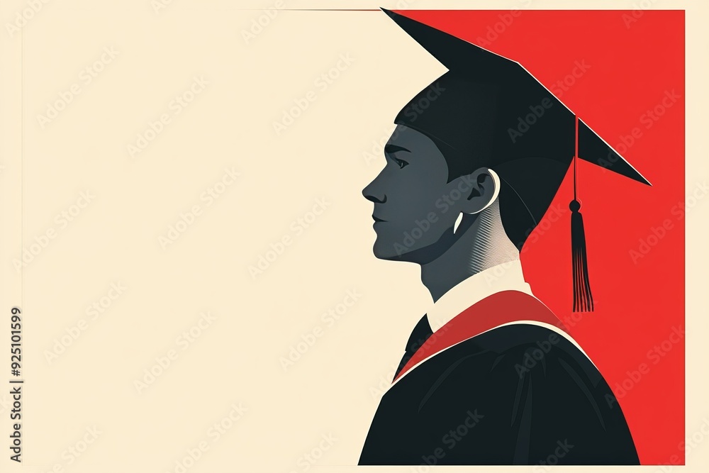 illustration of a college graduate Stock Illustration | Adobe Stock