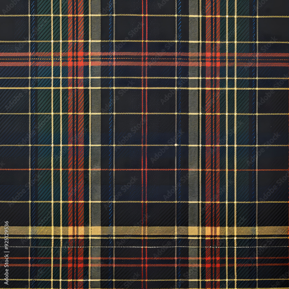 Tartan pattern with intersecting lines of different colors for a ...