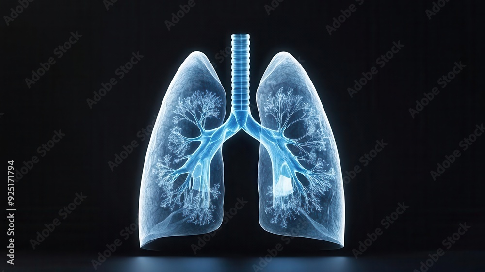 Medical scan showing lungs with fluid accumulation, pleural effusion ...