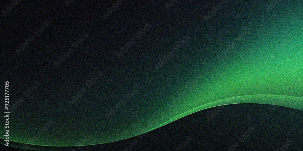 black color gradient background blurred green neon color flow, grainy ...