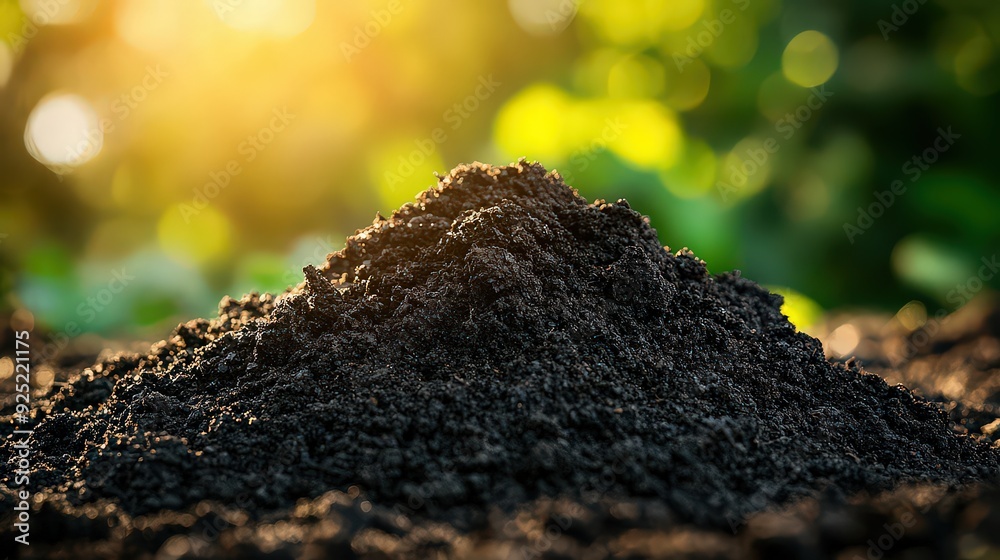 Nutrient-rich cow manure compost used to enhance soil fertility and ...