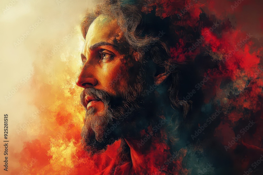 majestic digital painting of jesus christ as savior radiant aura ...