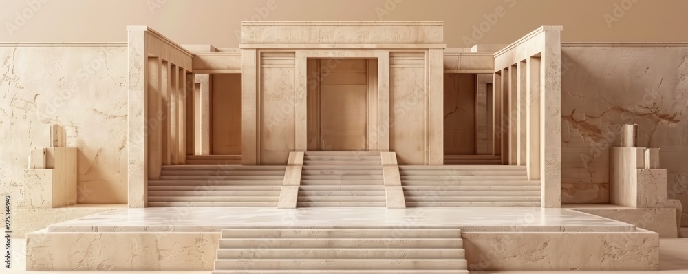 Elegant marble temple with grand staircase and columns. Ancient ...