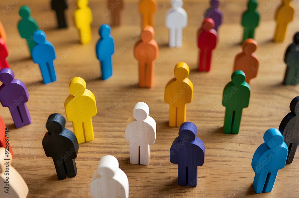 Wooden and colored figures representing diversity and inclusion. DEIB ...