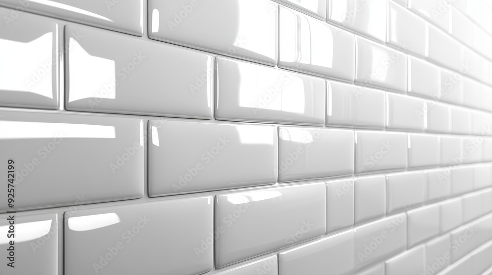 White Rectangular Tile Background Featuring Smooth, Opaque Acrylic ...