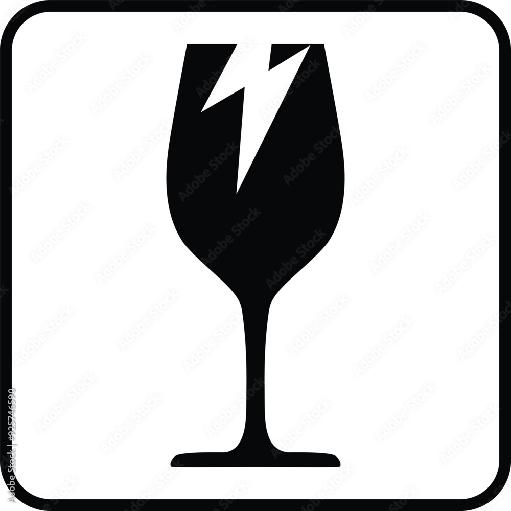 Fragile Symbol, Fragile Glass break icon, Fragile logo, Handle with ...