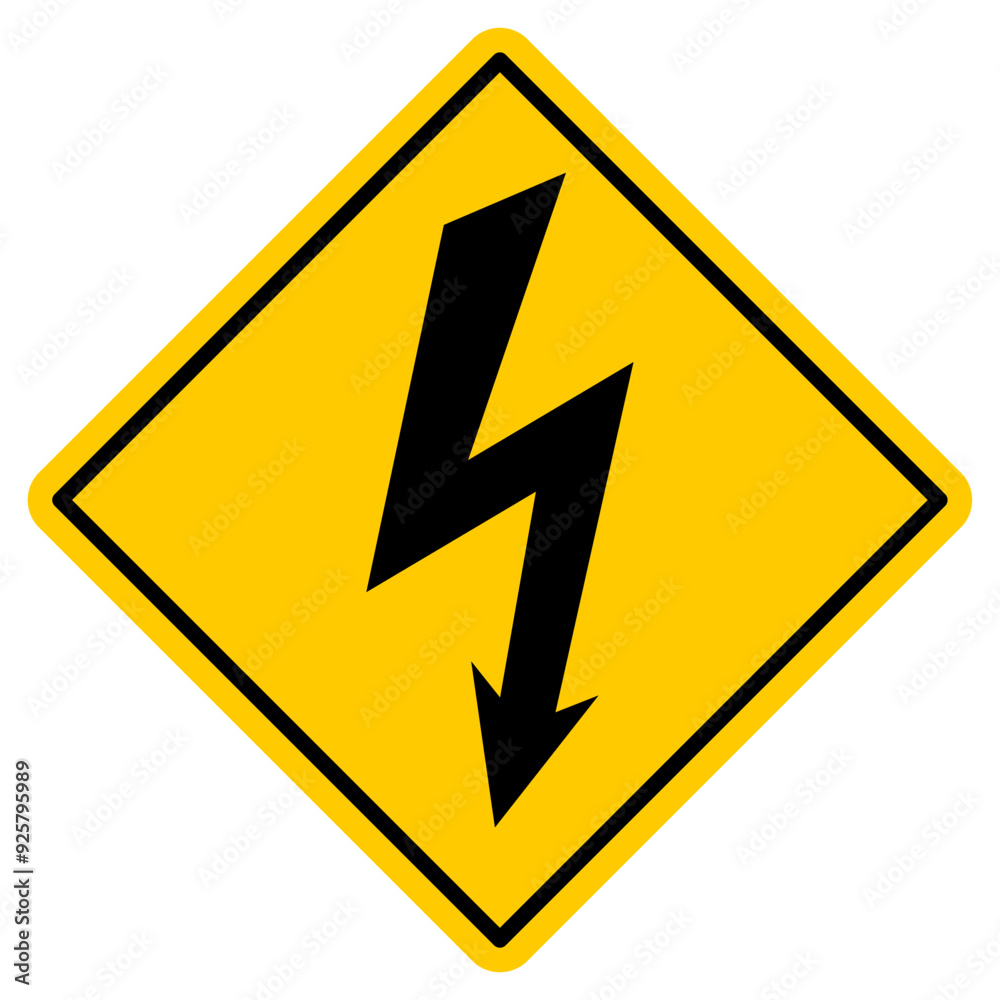 High voltage sign. Caution or danger or warning sign, electrical hazard ...