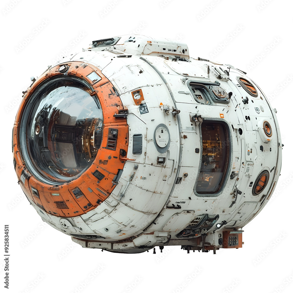 Photography of a Futuristic Space Station Object on a Plain White ...
