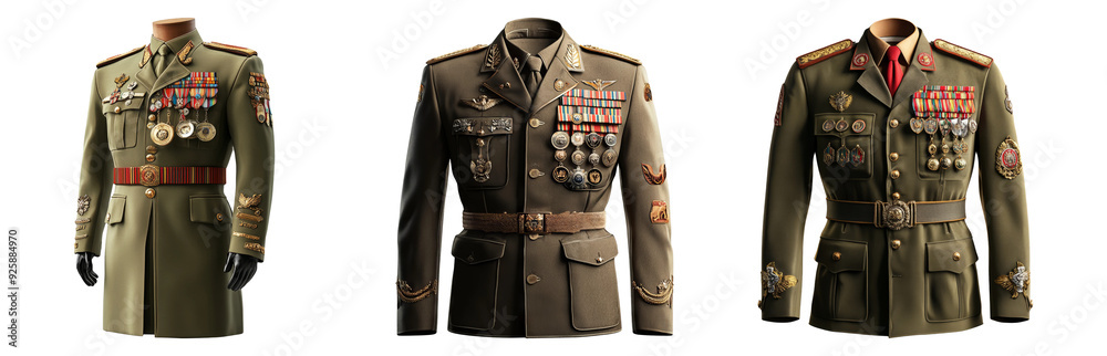 Military uniform set isolated on transparent background perfect for ...