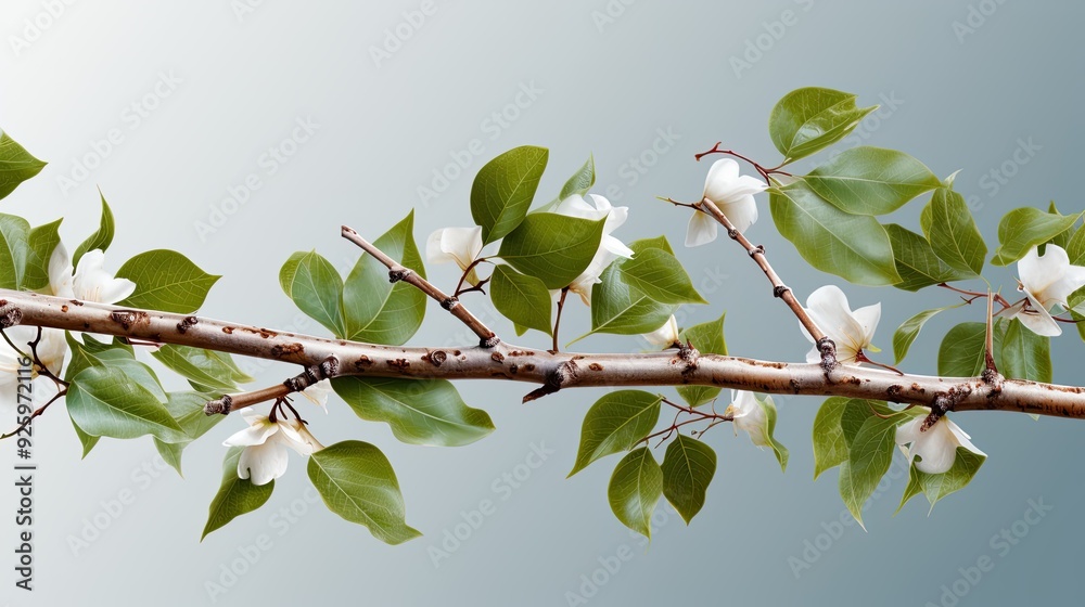 birch tree branch with dry eaves, png file of isolated cutout object on ...