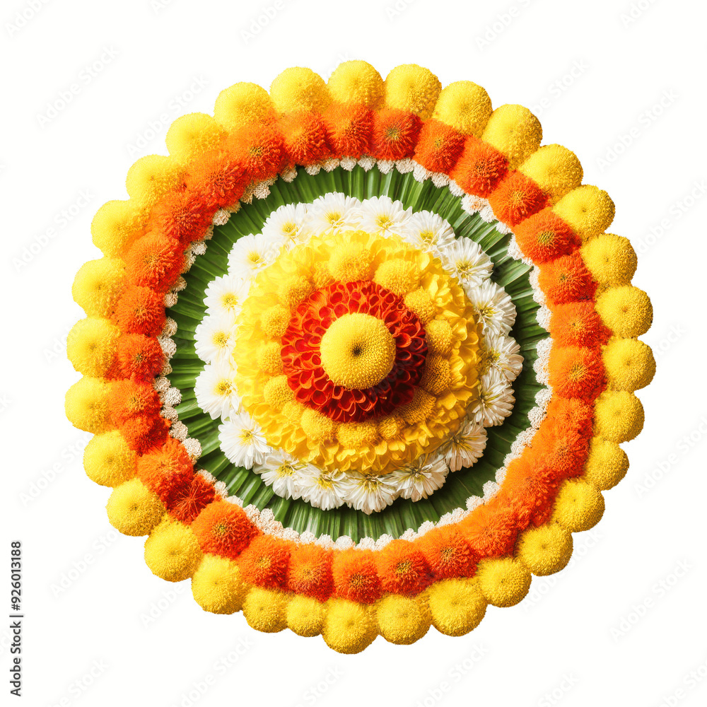 Onam pookkalam, Kerala Onam pookkalam isolated on transparent ...