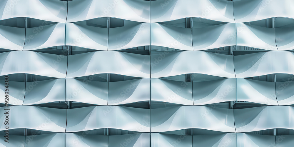 Abstract closeup of a modern architectural facade showcasing wavy ...