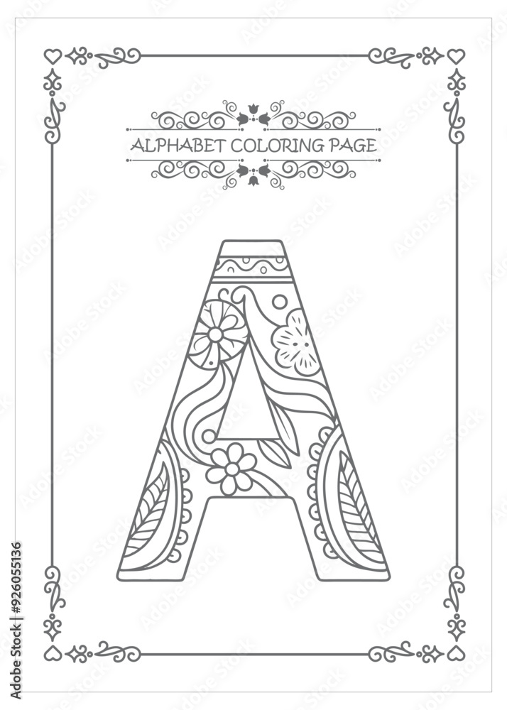 Cute Printable Alphabet Coloring Pages for Preschoolers Vector Art ...