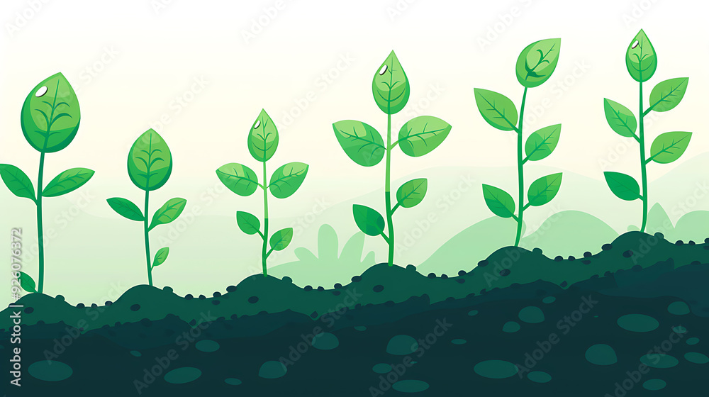 Illustration of plant growth stages from seed to mature plant ...