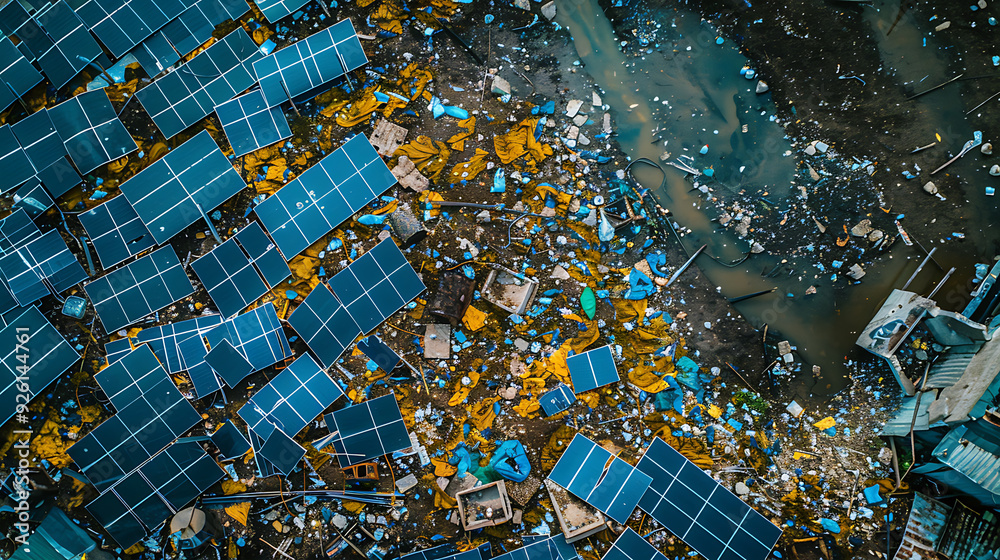 Environmental challenges of disposing of old solar panels, highlighting ...