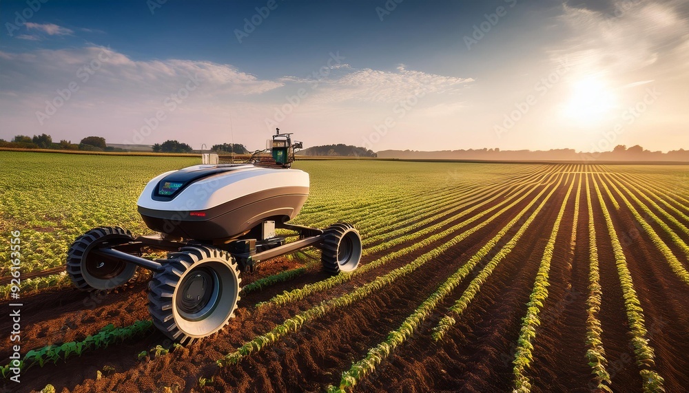 AI technology in action within an agricultural field, demonstrating ...