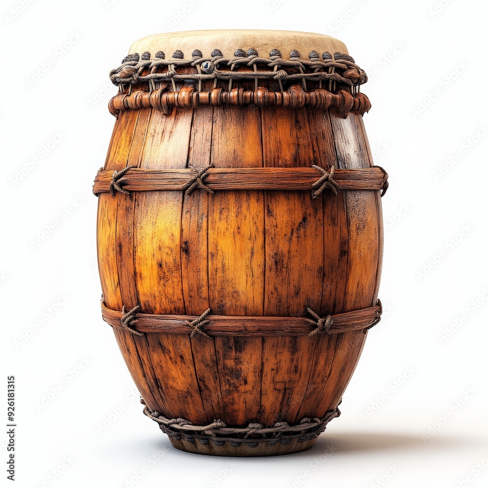 A single conga drum clipart, percussion instrument element, detailed ...