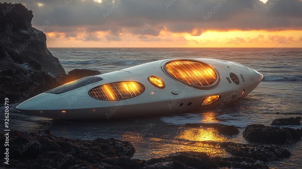 Solar Cell Spaceship Harvesting Dark Energy: A futuristic spaceship ...