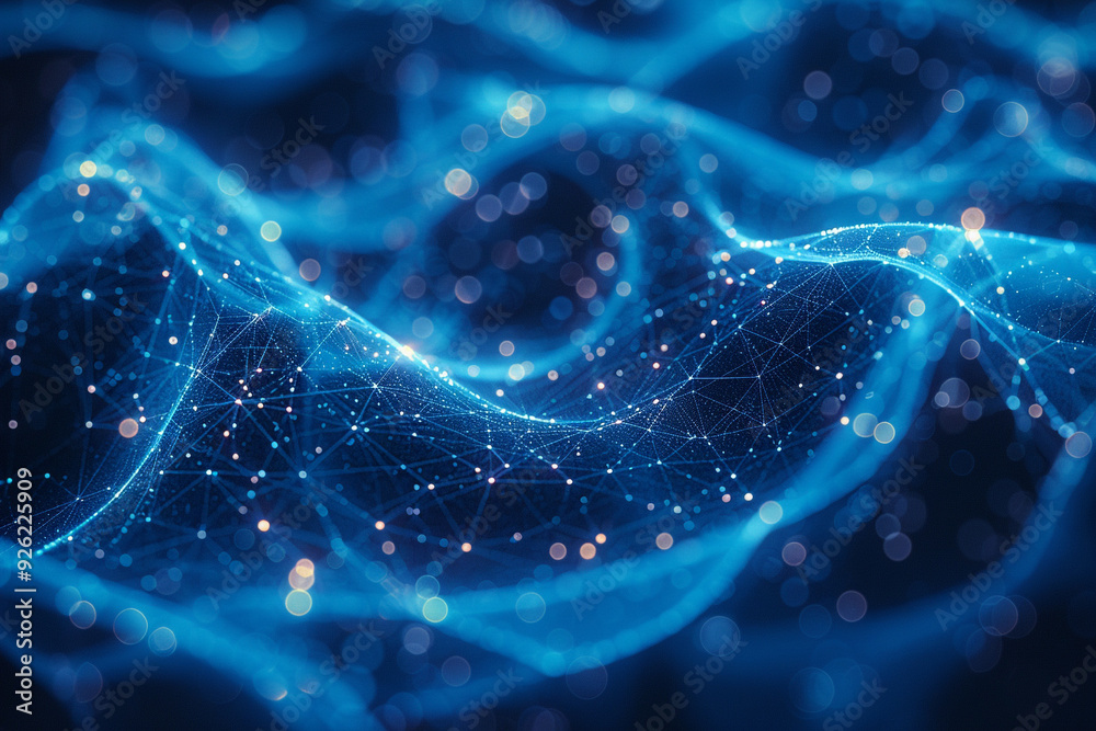 blue lines intertwine and intersect, creating a dynamic and futuristic backdrop that evokes a ...