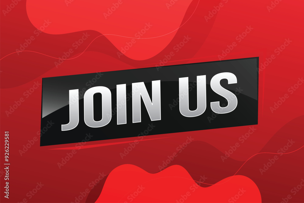 join us word concept vector illustration with modern futuristic 3d ...