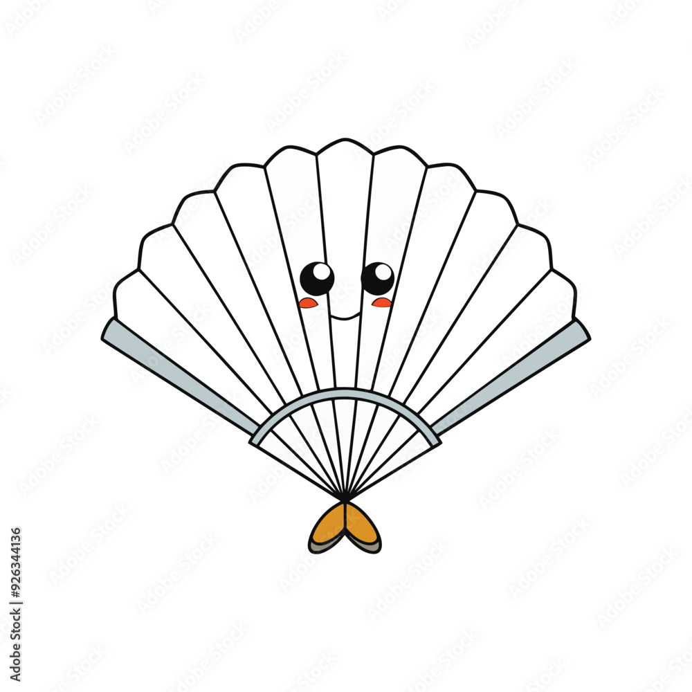 Hand Fan silhouette vector Design, Black silhouettes of Chinese, Color ...