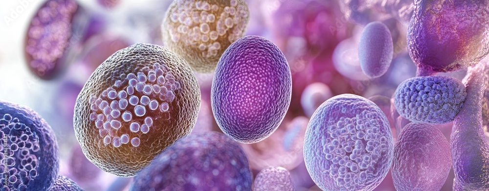 Microscopic examination of gut microbiota, focusing on different ...