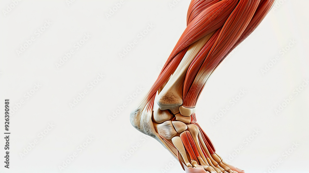 human leg muscles. muscular leg with flexor carpi group highlighted ...